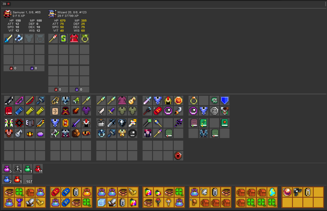 Buy Rotmg Account Wizard 8/8 + Legendary Pet H78, El73, MH59 + Large ...